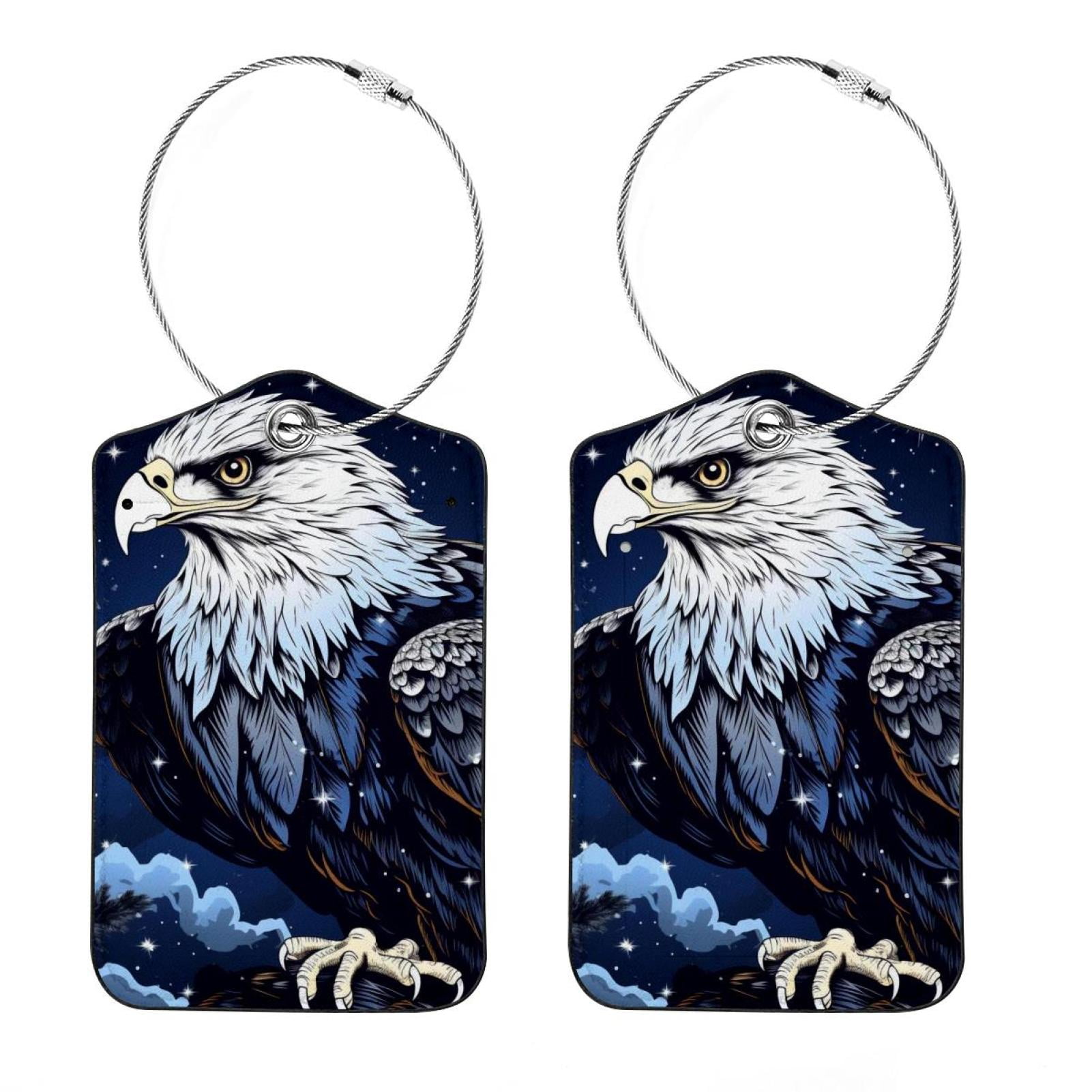 2 Pieces Starry Eagle Luggage Tags, Privacy Cover ID Label with Loop ...