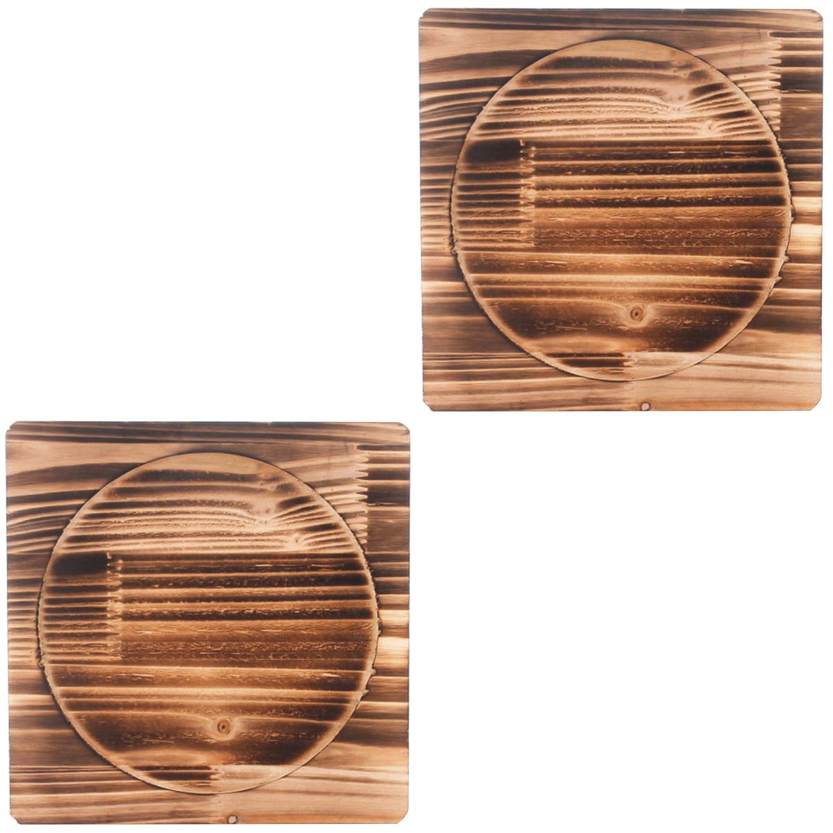 2 Pieces Stone Bowl Mat Rustic Table Decor Wooden Serving Trays ...