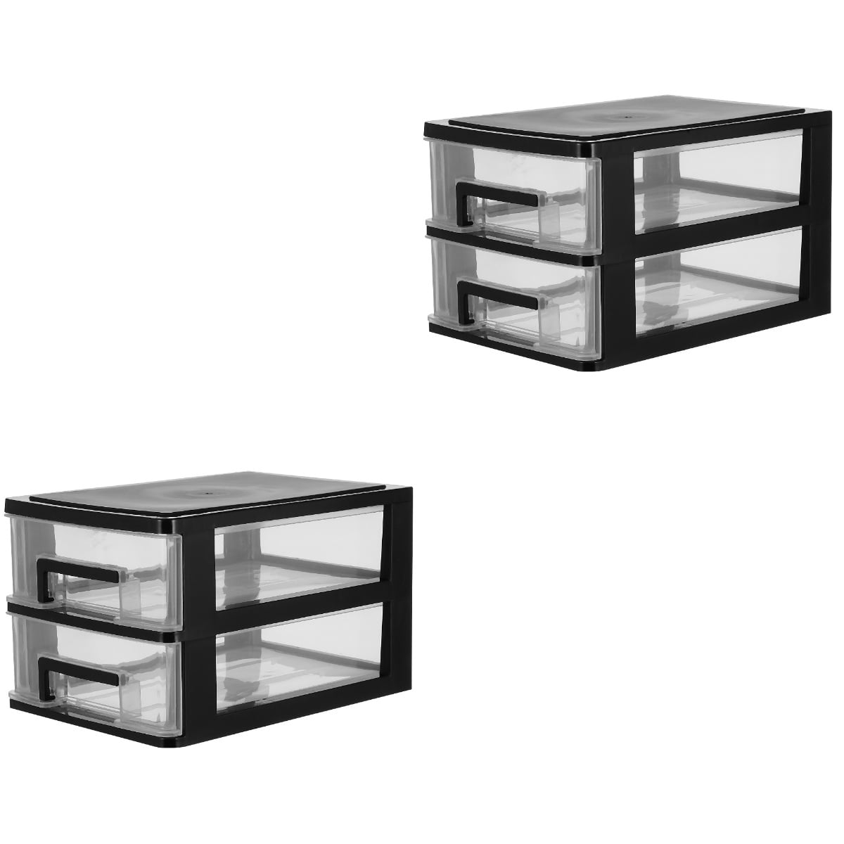 2 Pieces Storage Shelves Lockers Boxes for Cabinets Office Black ...