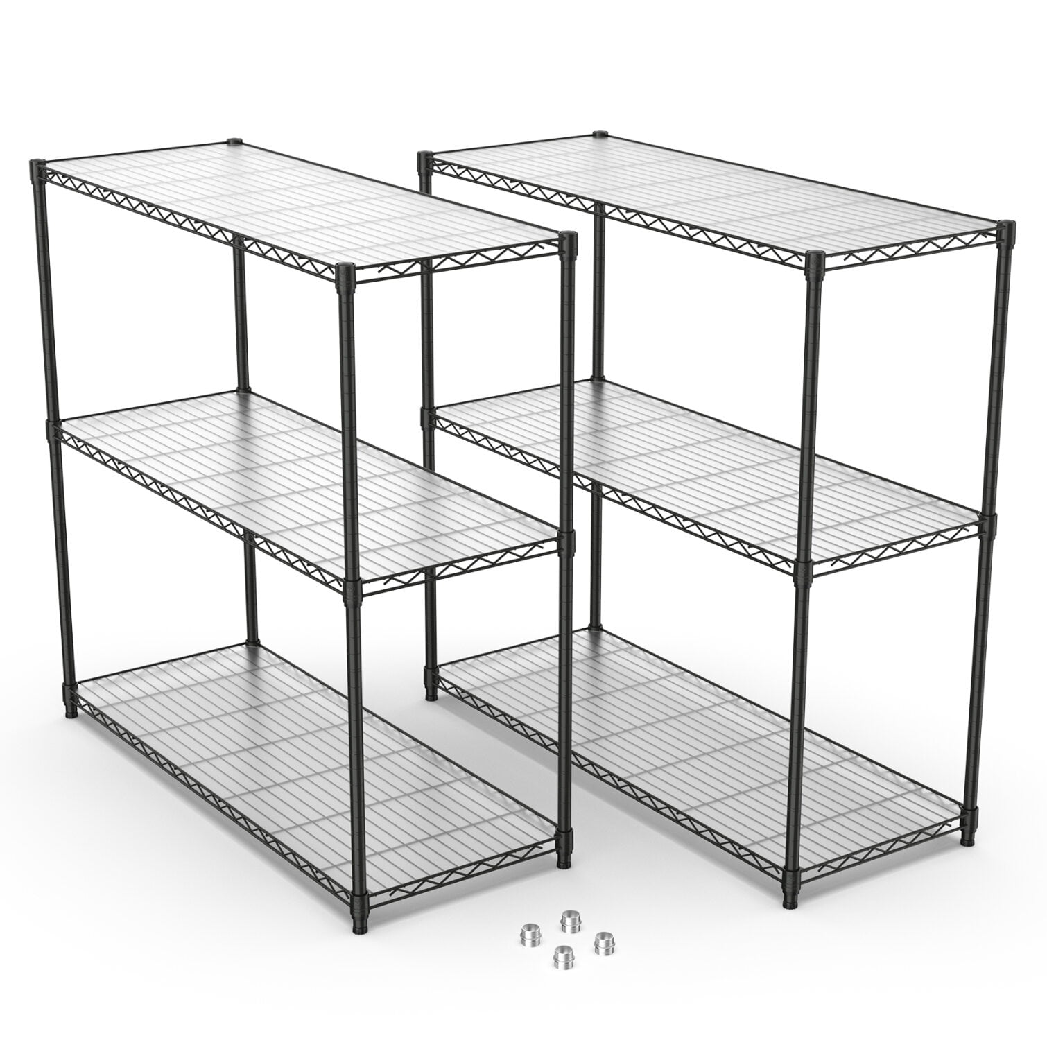 2 Pieces Storage Shelving Unit, Adjustable Heavy Duty Wire Shelves ...