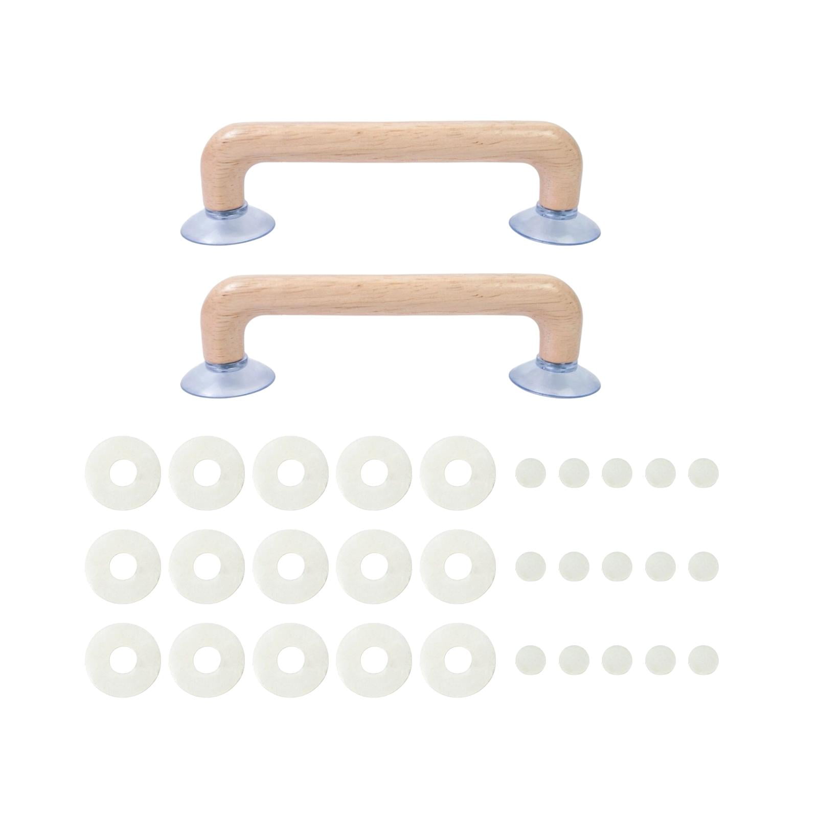 2 Pieces Suction Cups Ruler Handle Wooden Non Slip Stable Support for ...