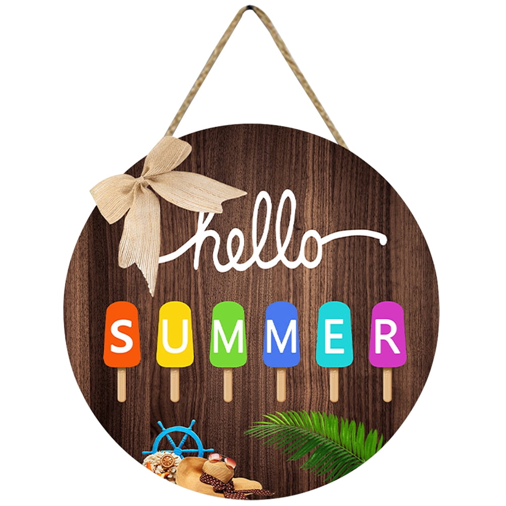2 Pieces Summer Welcome Sign For Front Door Numbers Please House Signs ...