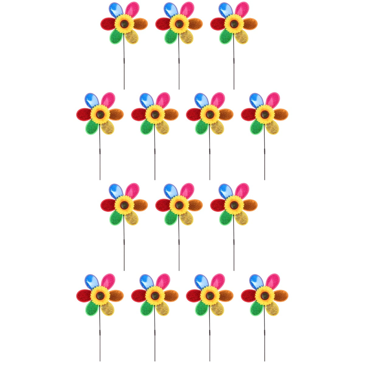 2 Pieces Sunflower Windmill Garden Pinwheels Spinners Design Outdoor ...