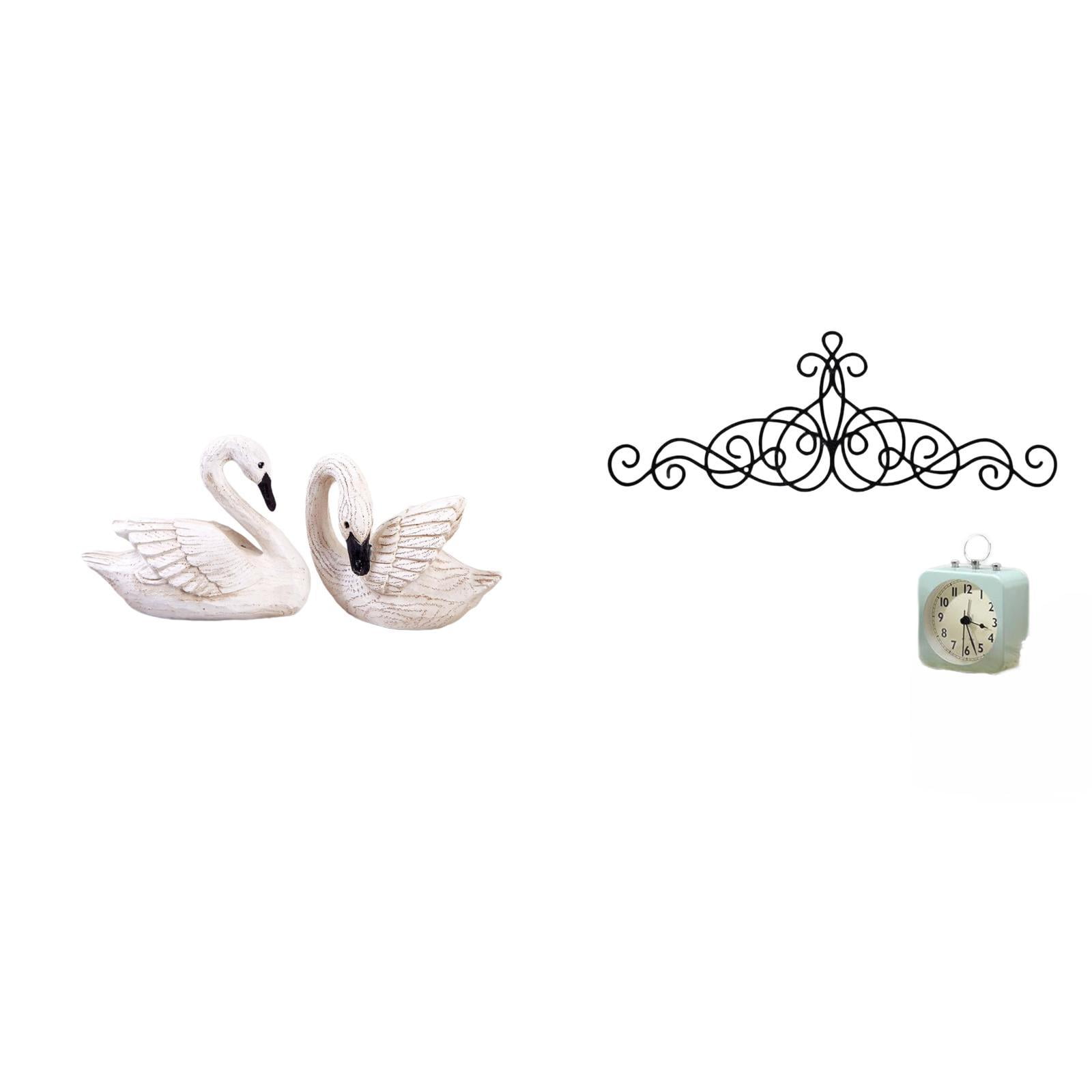2 Pieces Swan Figurine Ornament Statue Resin Material for Wedding ...