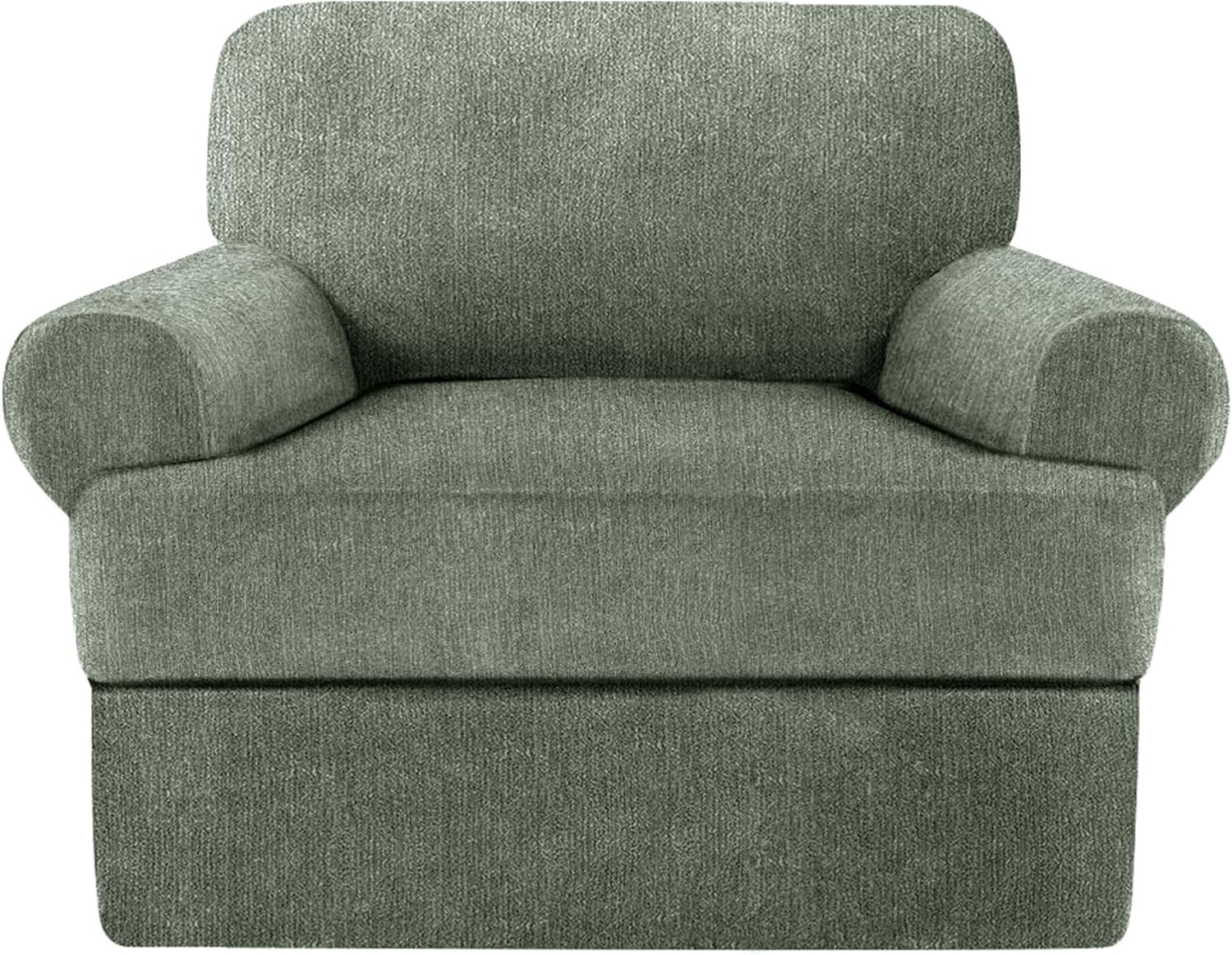2 Pieces T Cushion Chair Covers with Arms Super Stretch Chair Slipcover ...