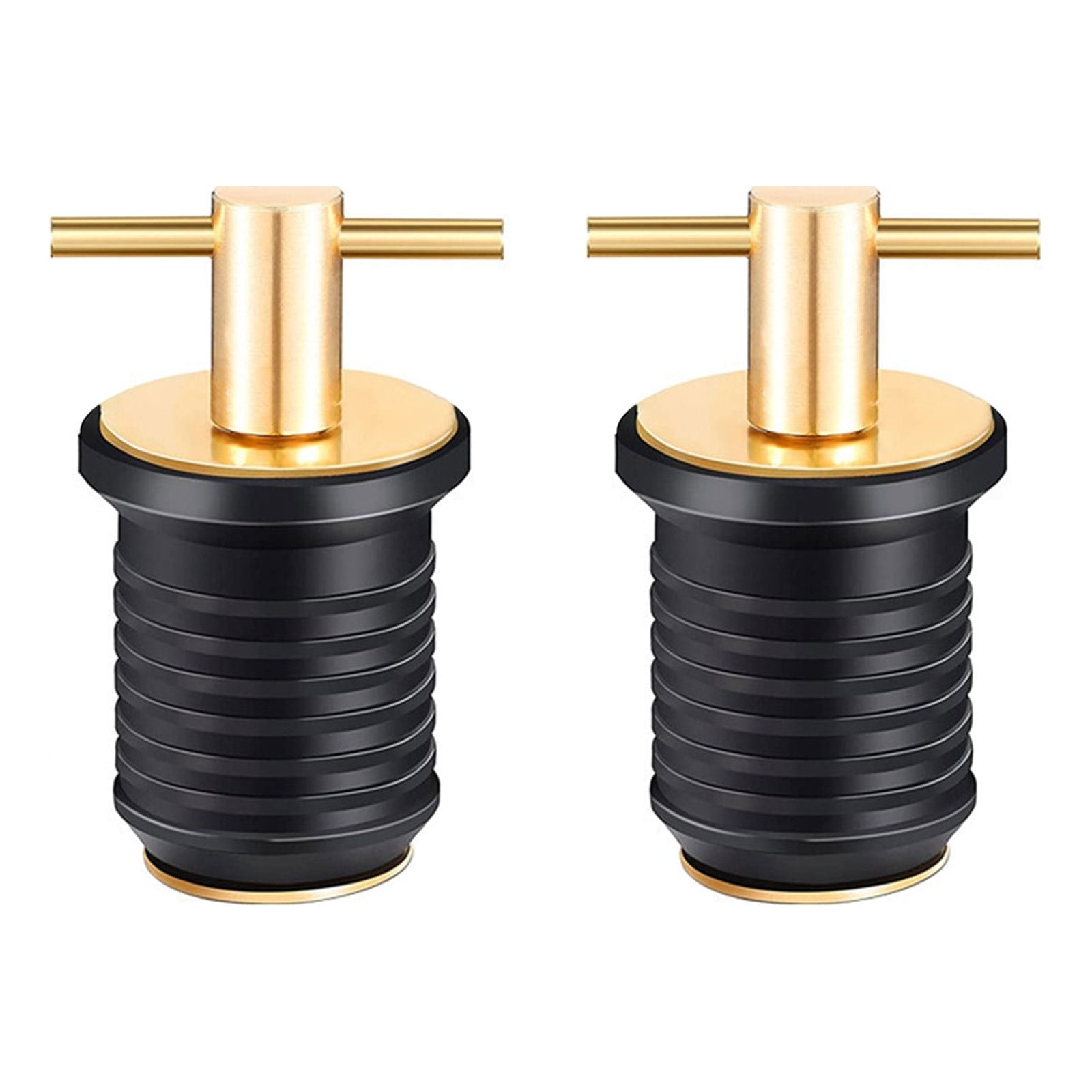 2 Pieces T-Handle Drain Plug Boat Rubber Scupper Plugs Twist-Turn ...