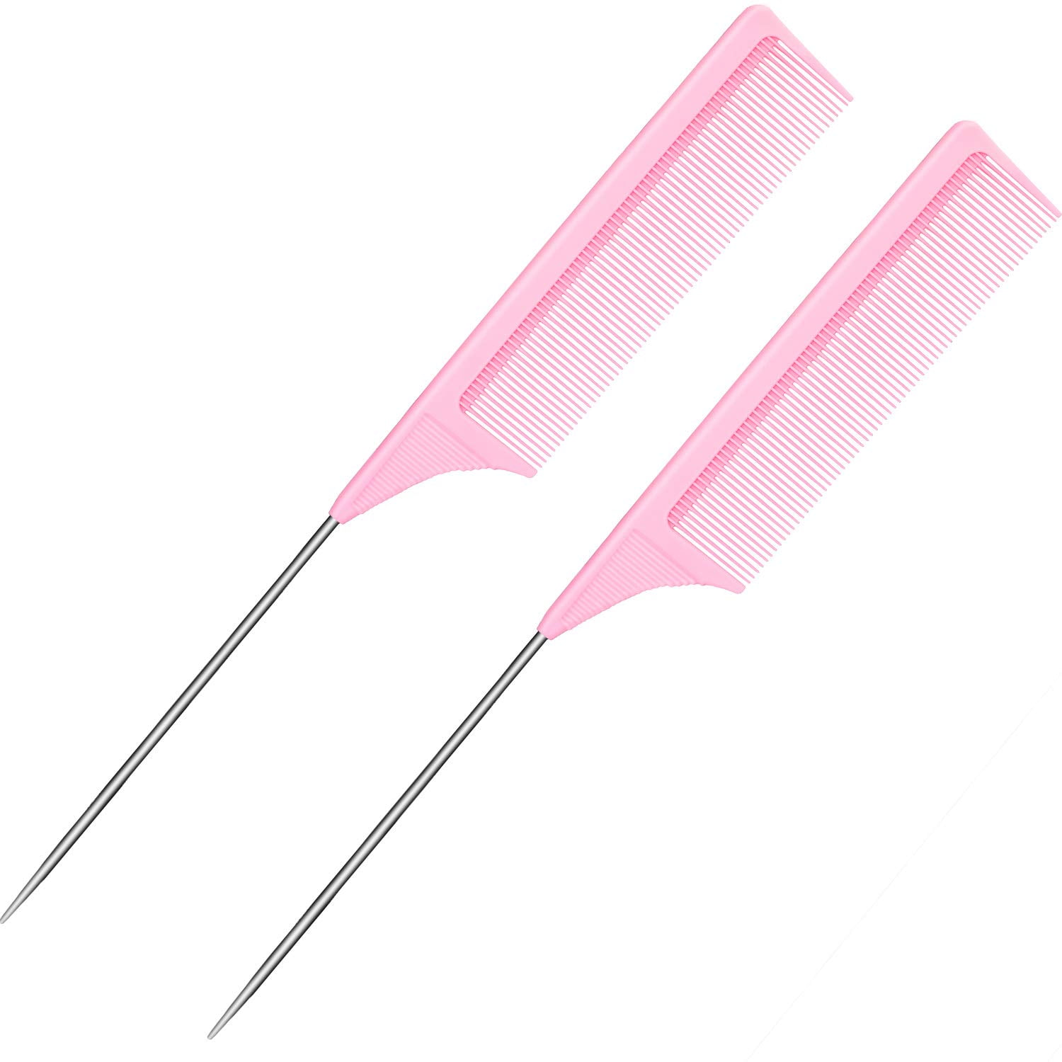 2 Pieces Tail Combs Carbon Fiber Teasing Combs Rat Tail Lifting Combs ...