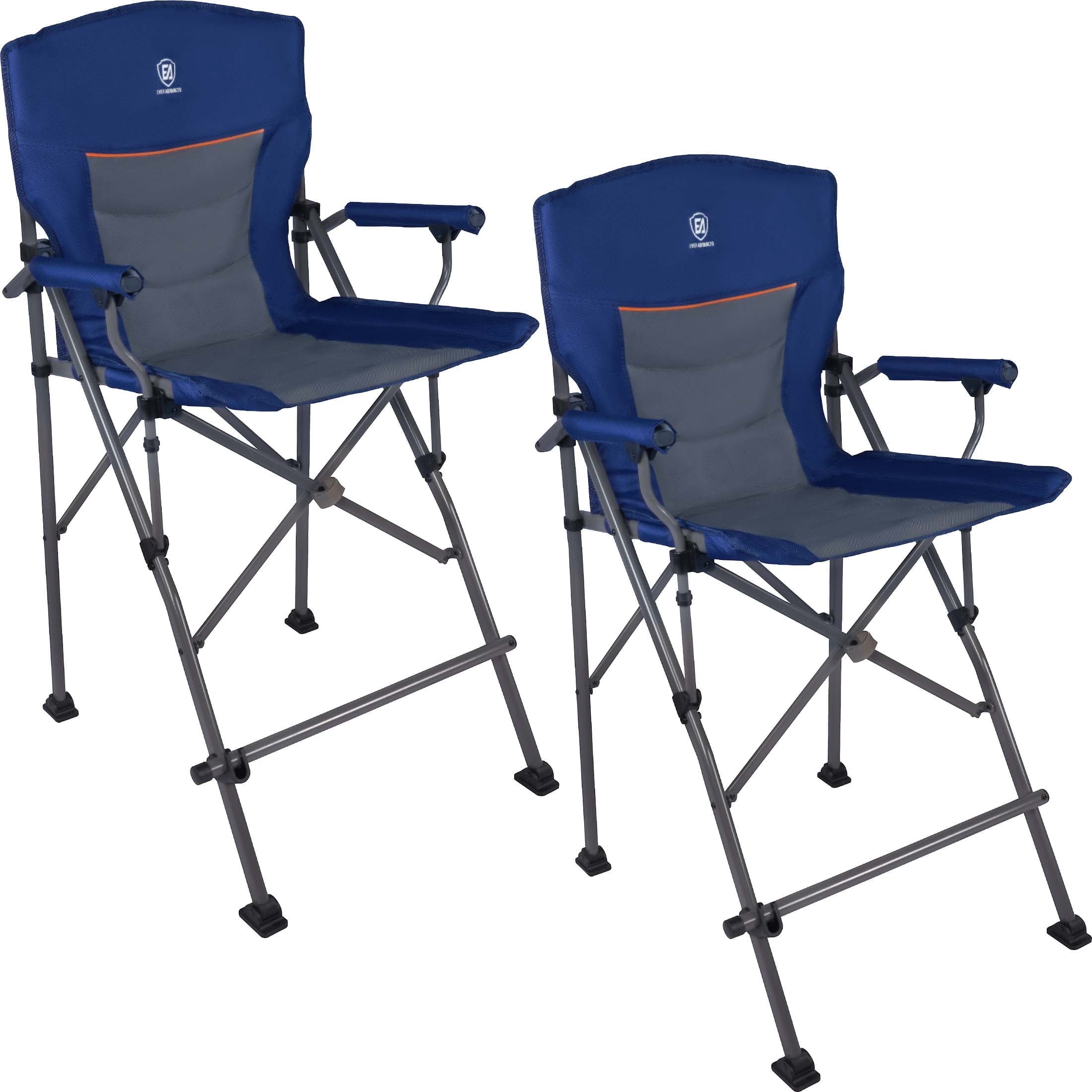 2 Pieces Tall Folding Camping Directors Chair 31" Seat Height for ...