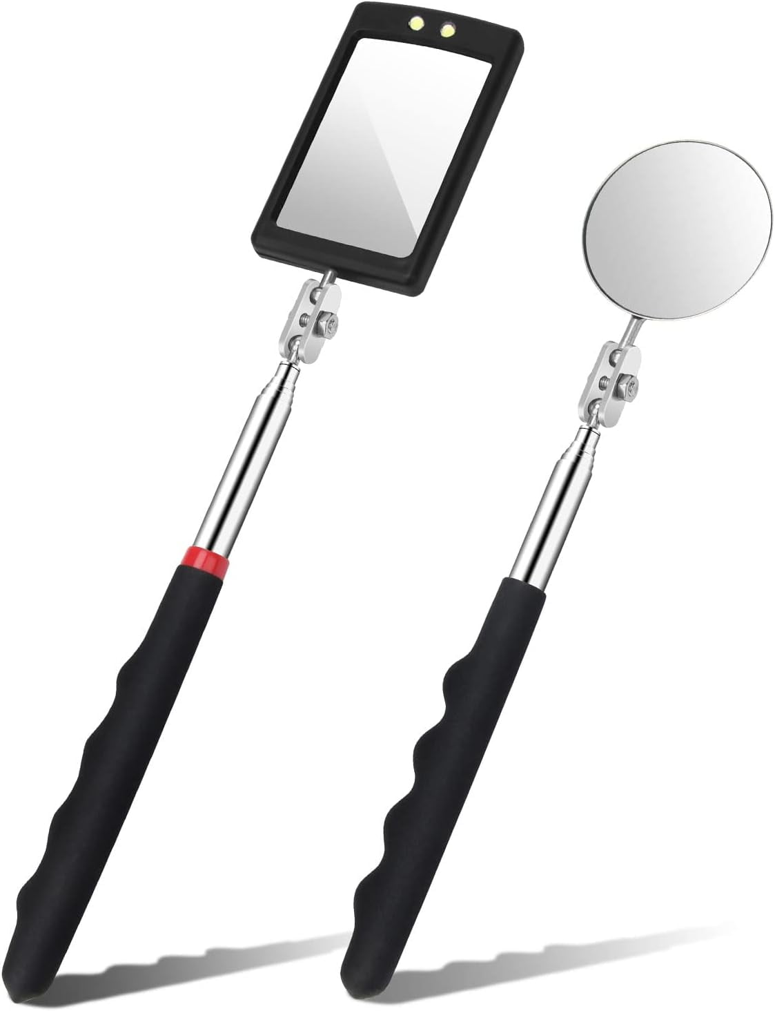 2 Pieces Telescoping Inspection Mirror, Round Square Mirror Inspection ...