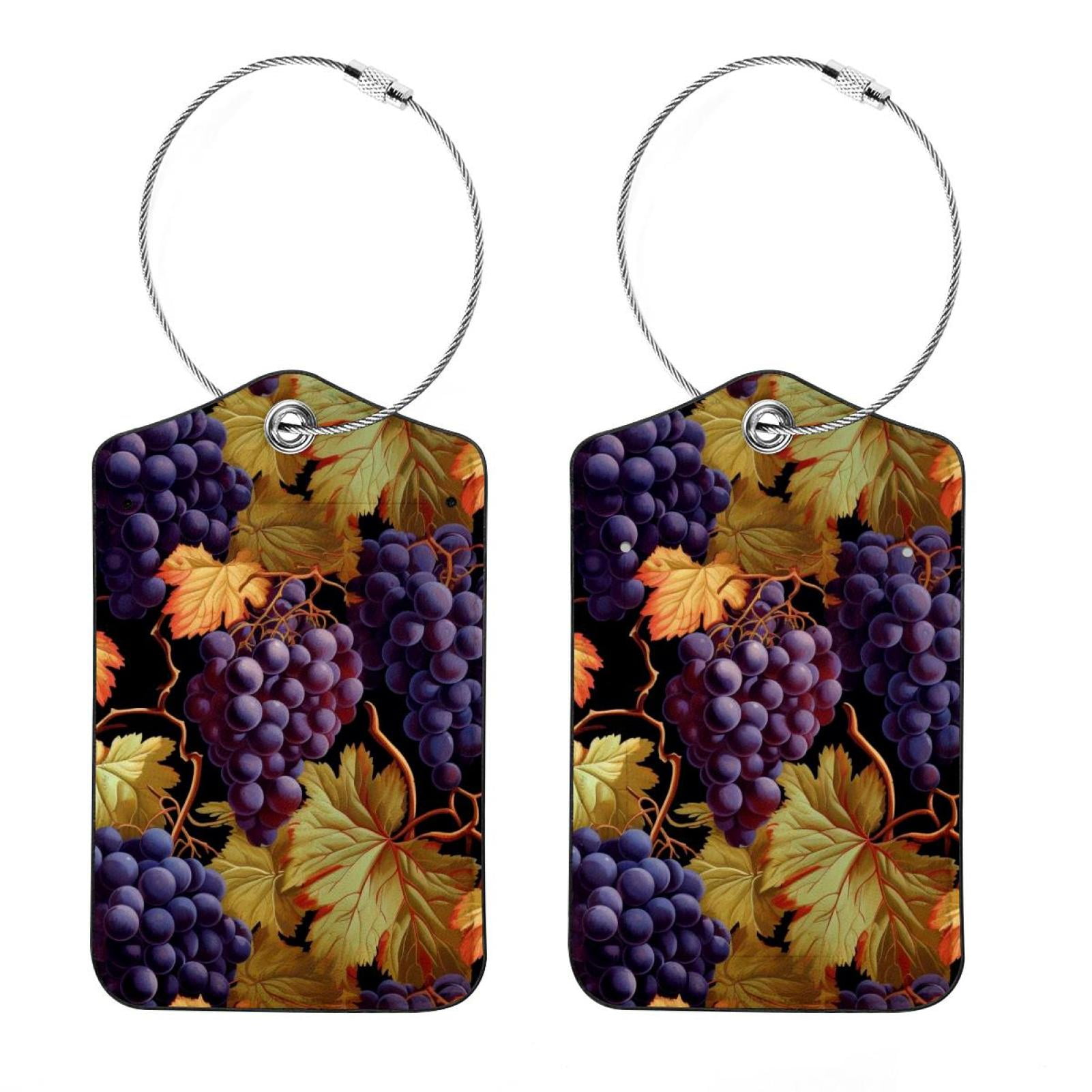 2 Pieces Thanksgiving Grape Luggage Tags, Privacy Cover ID Label with ...