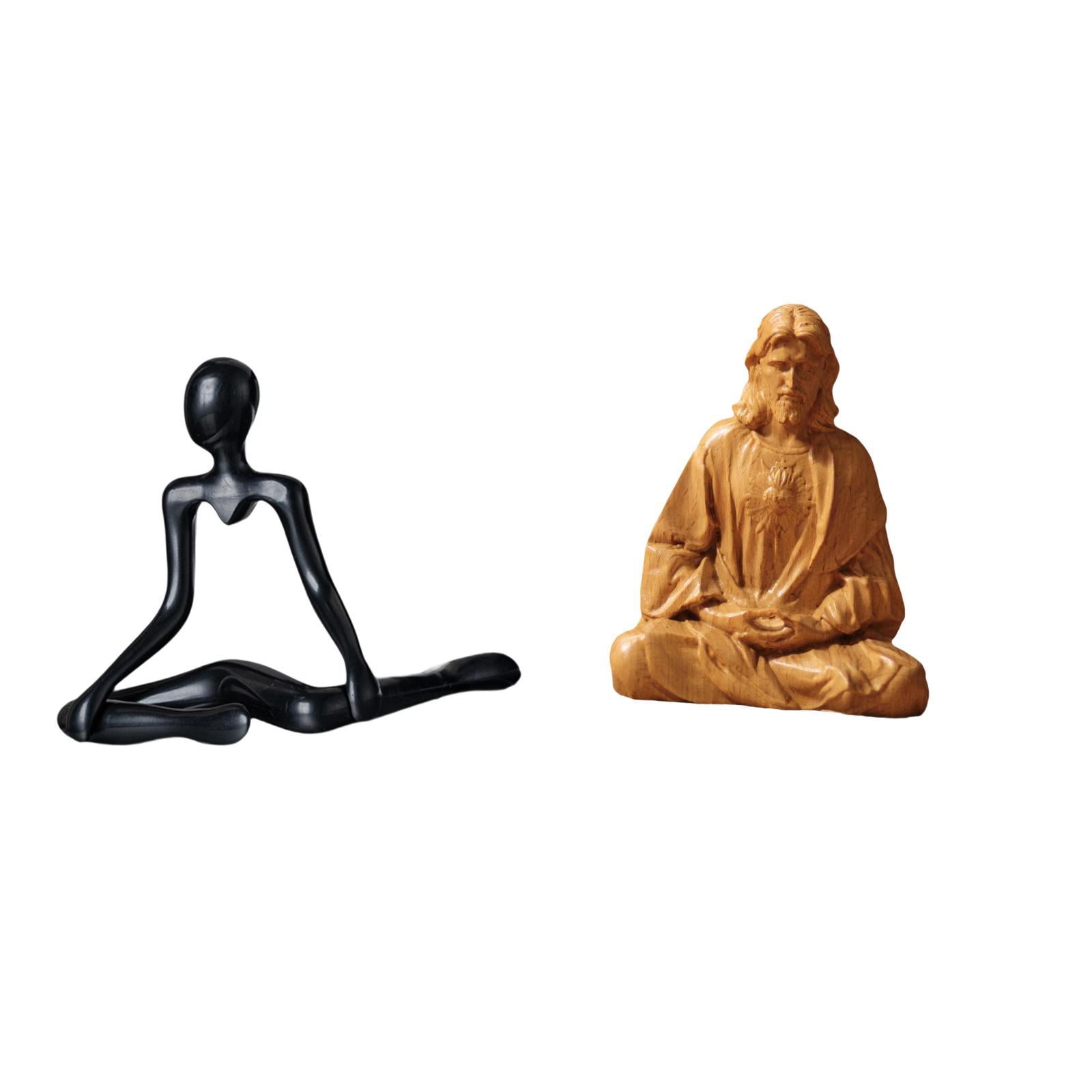 2 Pieces Thinker Statue Jesus Figurine Creative PP Material for Office ...