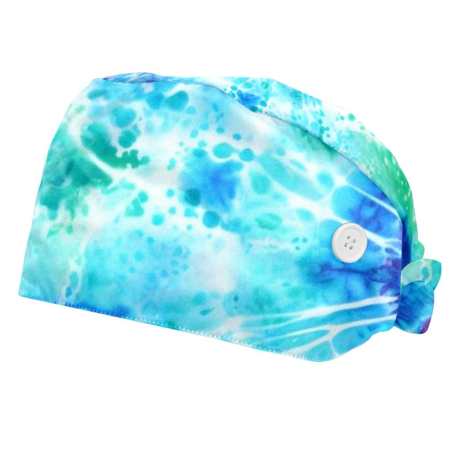 2 Pieces Tie-Dye Working Cap with Buttons and Sweatband，Adjustable ...