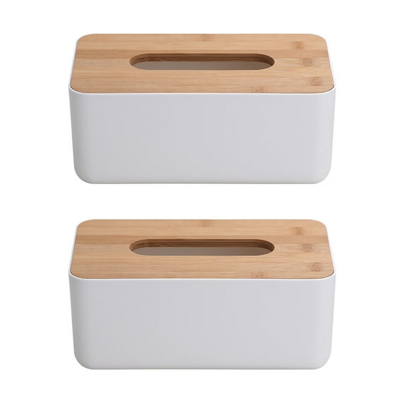 2 Pieces Tissue Box Holders Rectangular Tissues Cover Moisture-proof ...
