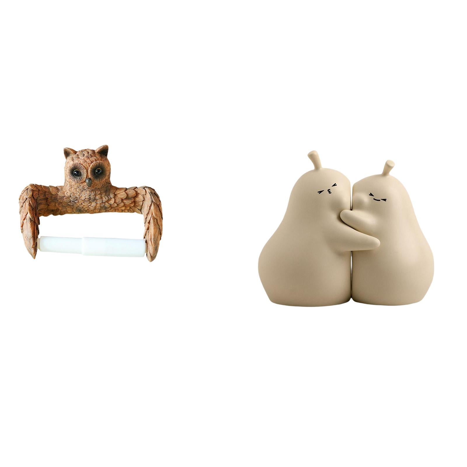 2 Pieces Toilet Paper Holder Owl Sculpture Decorative Bookends Quality ...