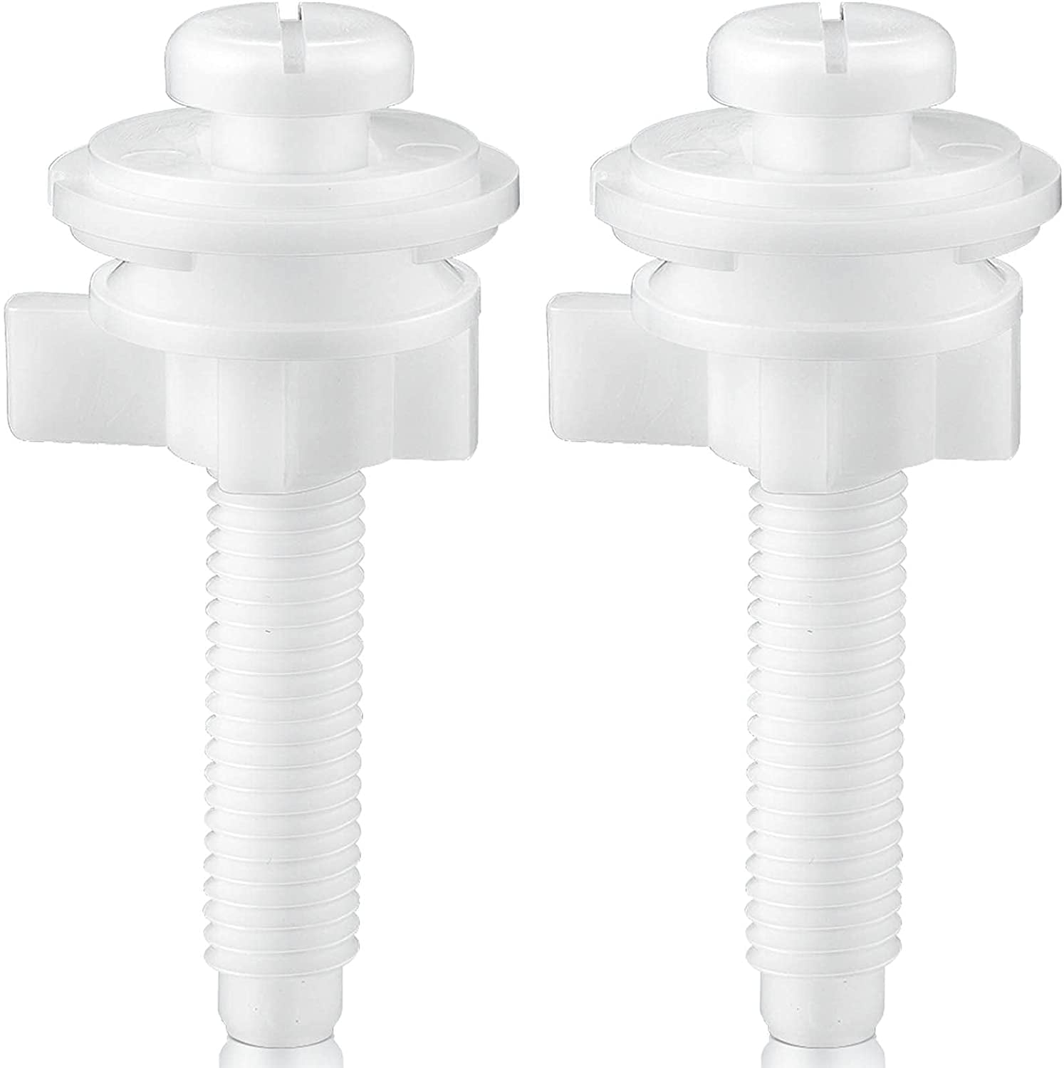 2 Pieces Toilet Seat Screws Replacement Kit Plastic Bolts with Plastic ...