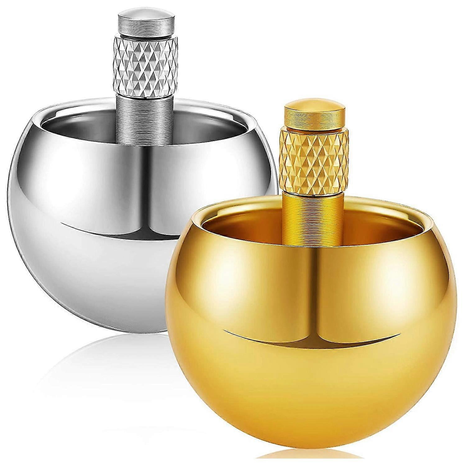 2 Pieces Top Metal Flip Over Top Gyroscope Stainless Steel Spinning Top ...