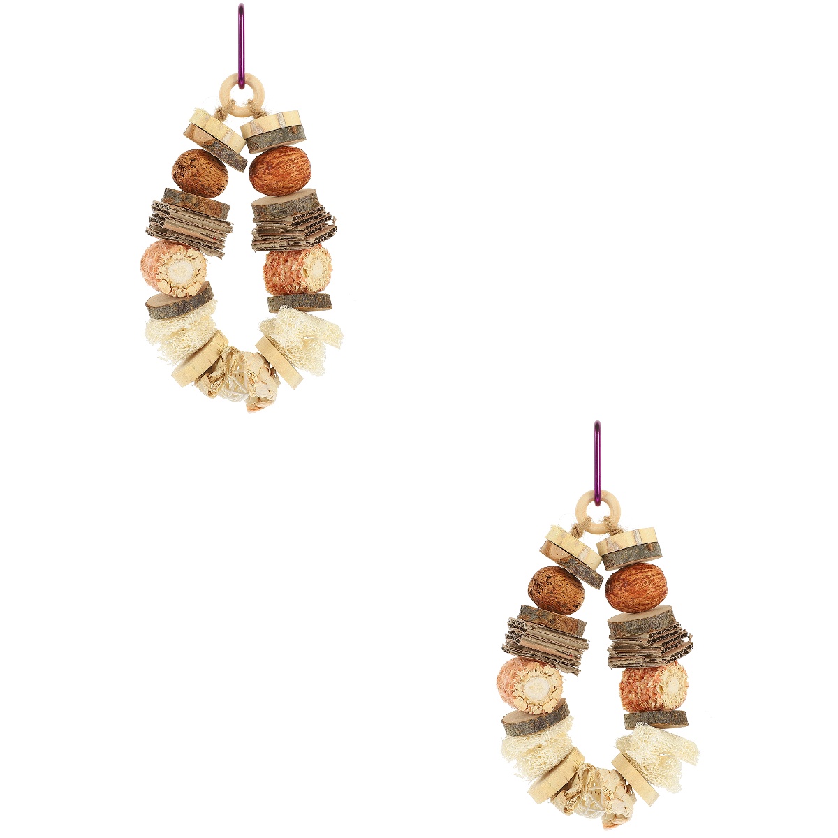 2 Pieces Toy Toys Parrot Cage Shredder Hamster Chewing Bunny Wooden ...