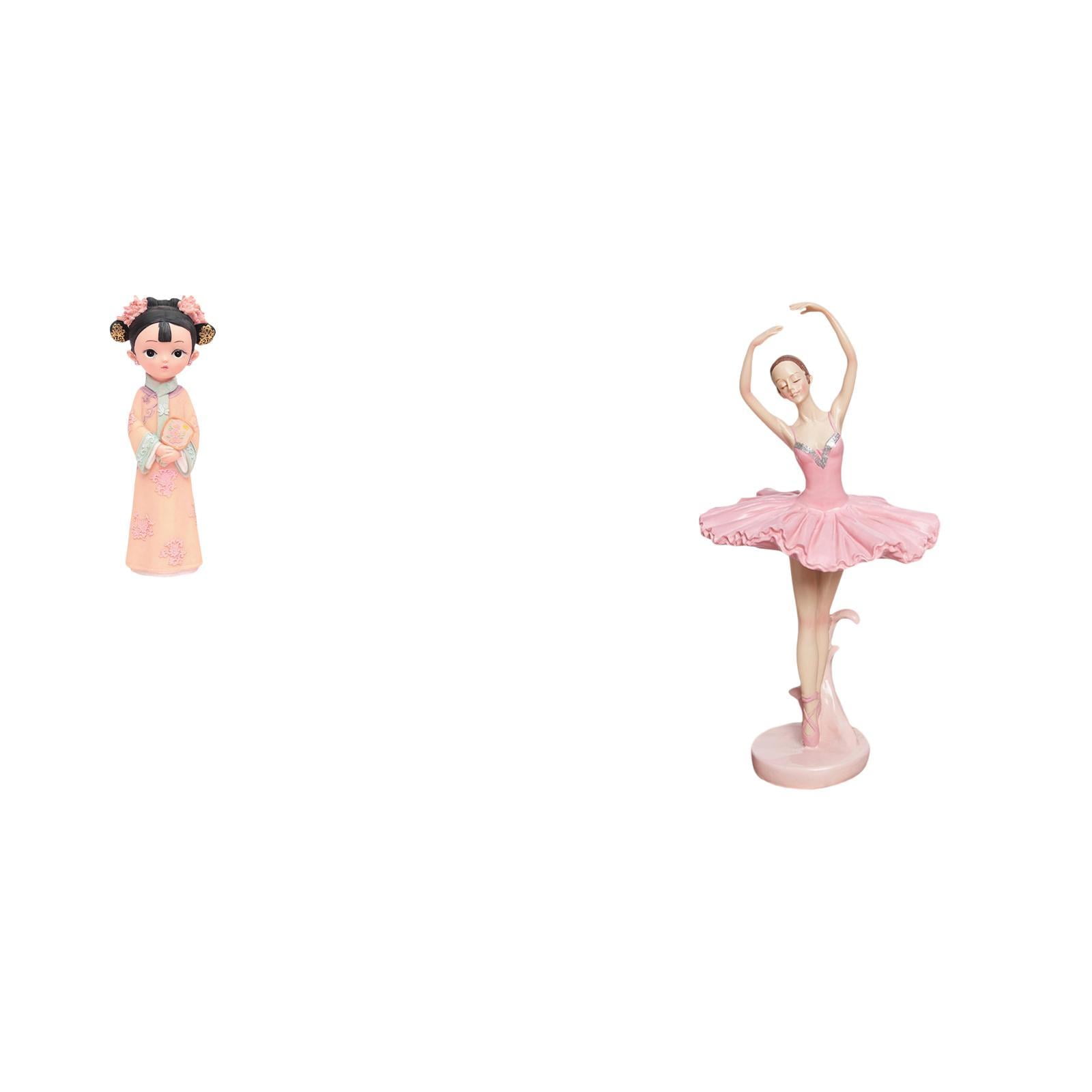 2 Pieces Traditional Chinese Ancient Girl Resin Statue Ballet Girl ...