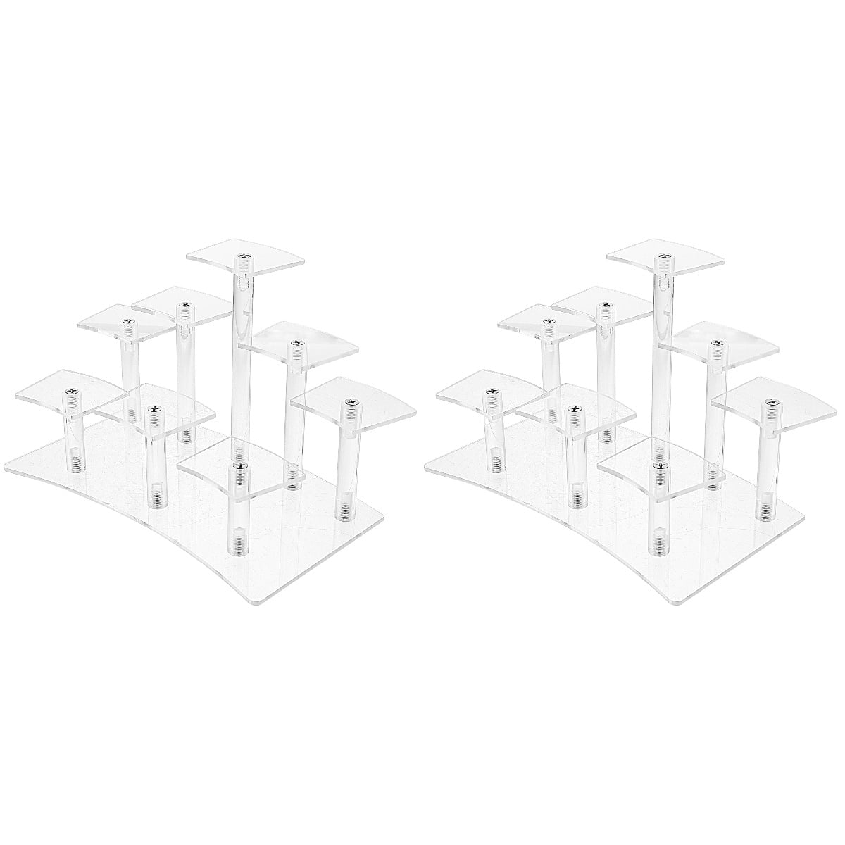 2 Pieces Transparent Ladder Display Rack Shelves Paper Cups Decorative ...