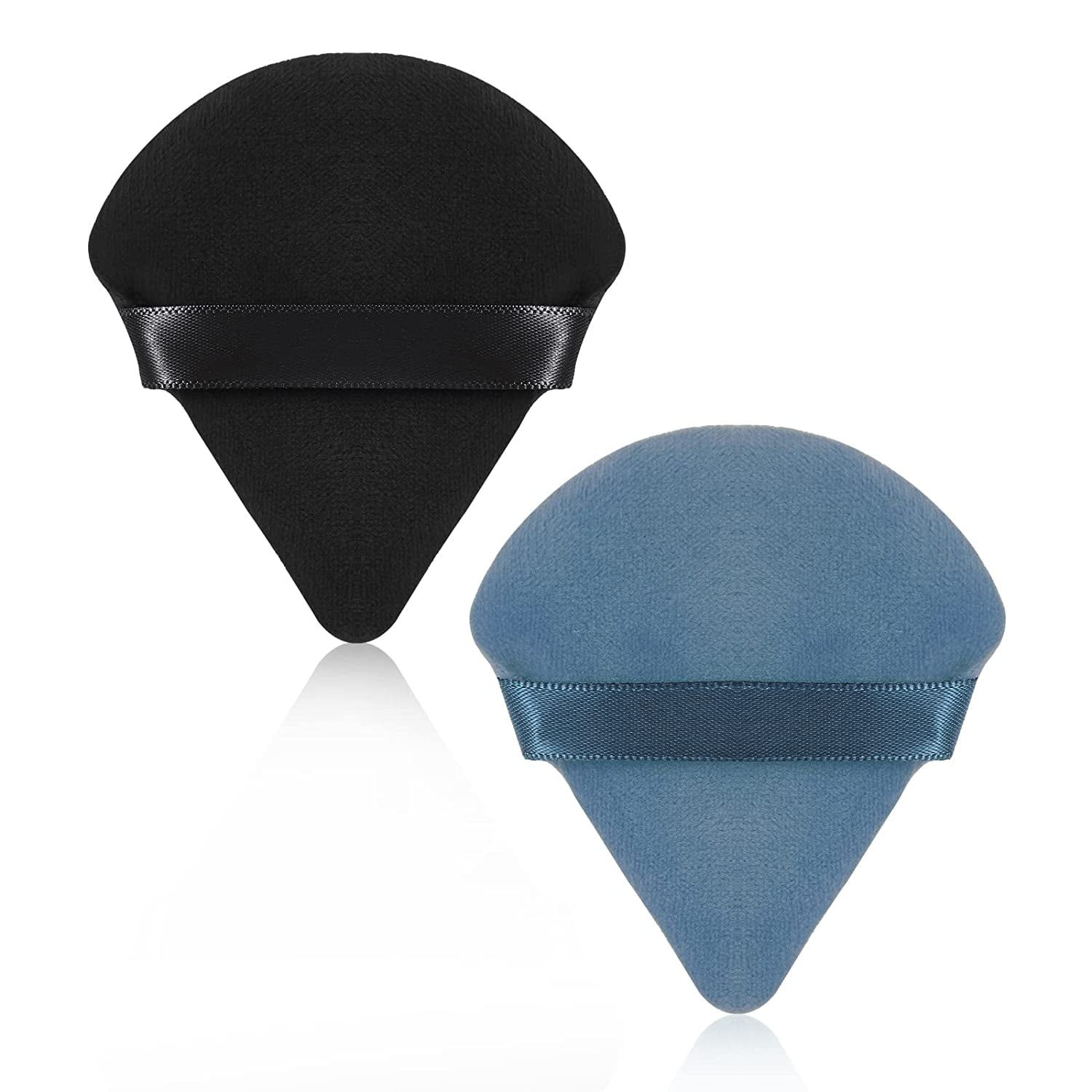 2 Pieces Triangle Powder Puff Face Makeup Sponge Wedge Shape with Strap ...