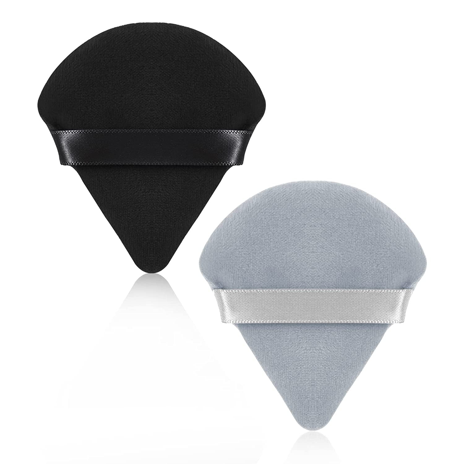 2 Pieces Triangle Powder Puff Face Makeup Sponge Wedge Shape with Strap ...