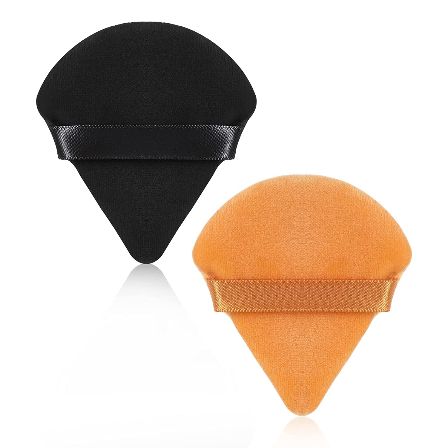 2 Pieces Triangle Powder Puff Face Makeup Sponge Wedge Shape with Strap ...