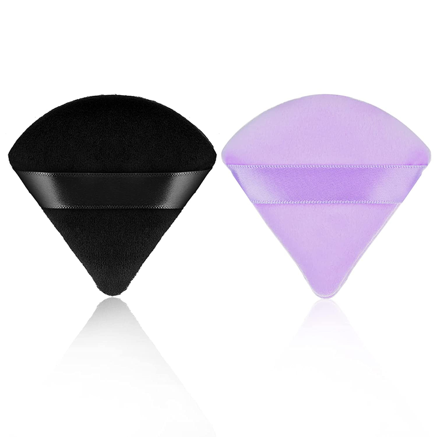 2 Pieces Triangle Powder Puffs Face Cosmetic Powder Puff Washable ...