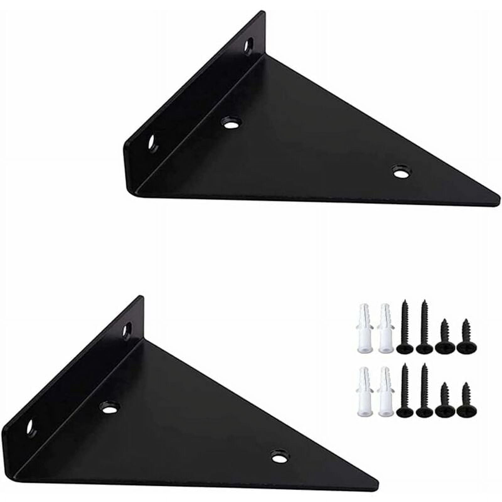 2 Pieces Triangle Shelf Bracket, Floating Metal Triangle With 8 Screws ...
