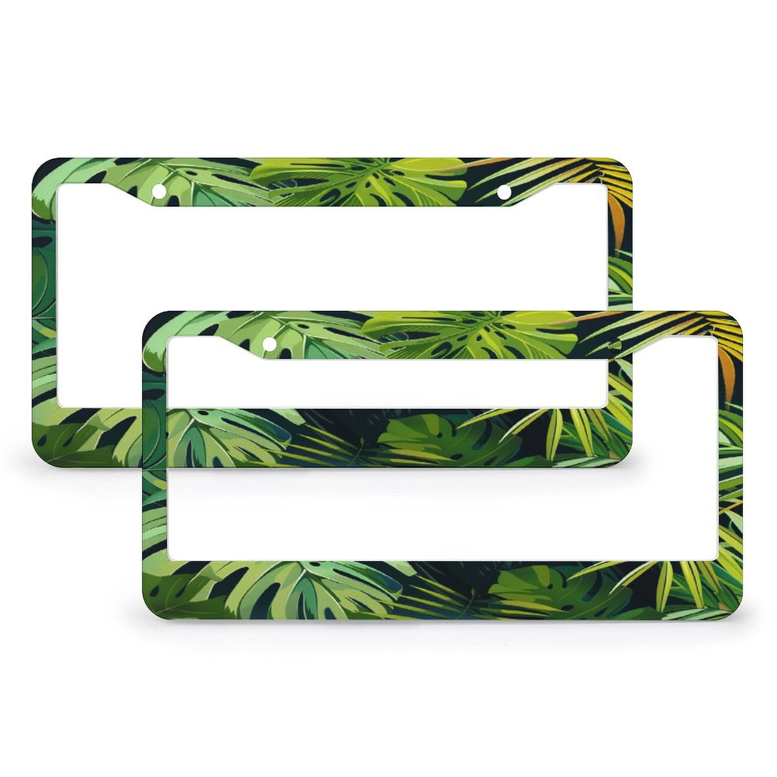 2 Pieces Tropical Toucan Bird Parrot Green Palm Leaves Floral License ...