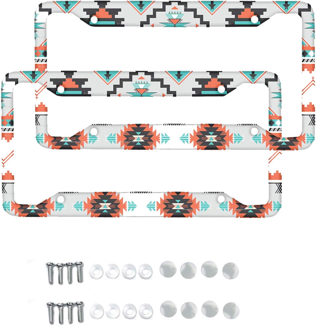 2 Pieces Turquoise License Plate Frame Decorative License Plate Cover ...