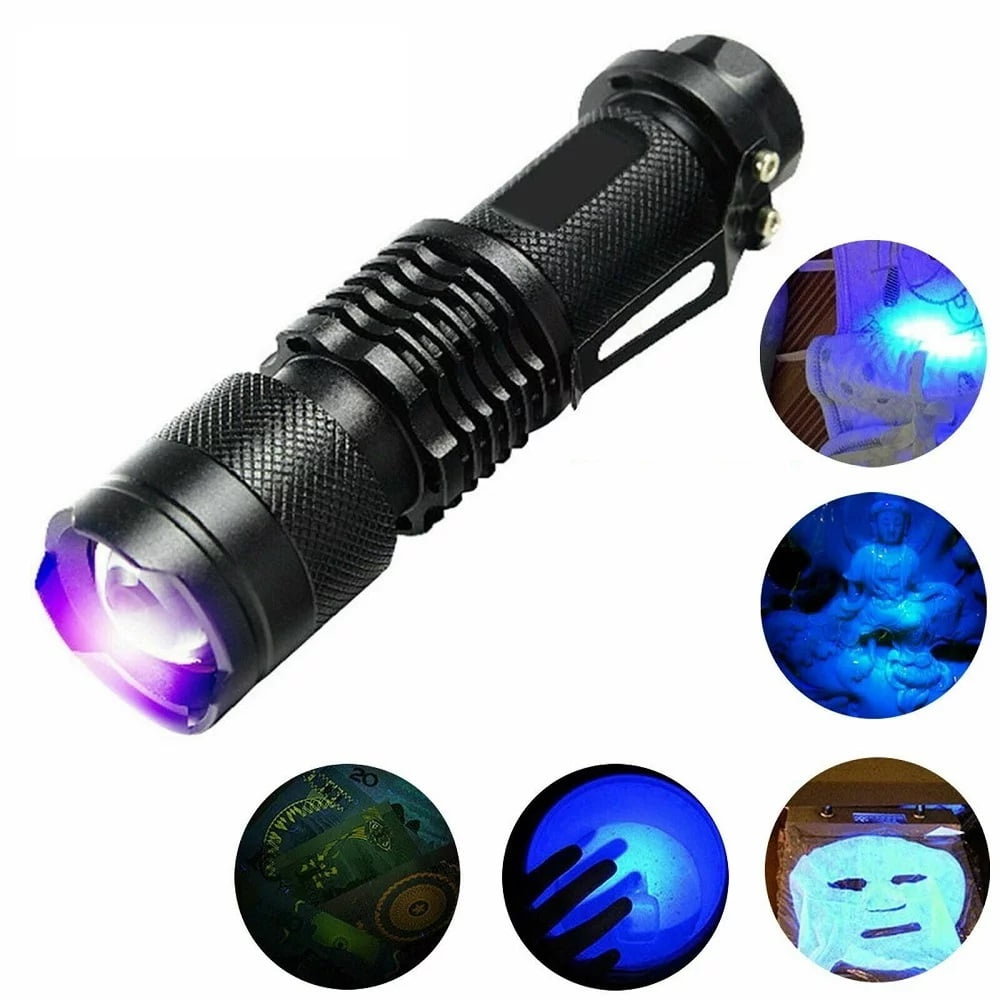 2 Pieces UV Ultraviolet Flashlight Black Color 365nm Detector Pet ...