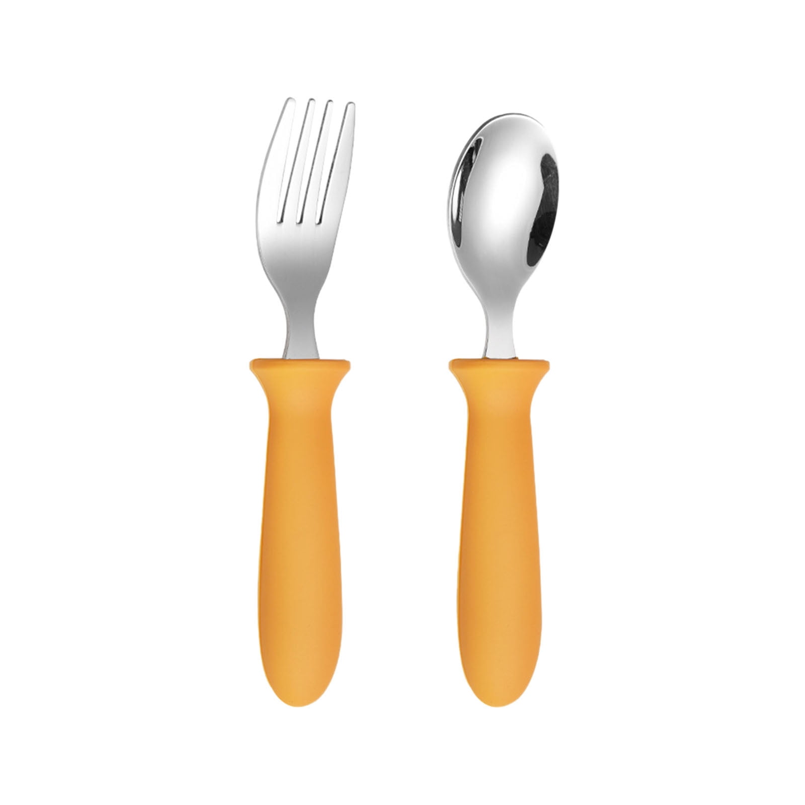 2-Pieces Utensils Set,Small Size Tableware Set with Silicone Handle ...