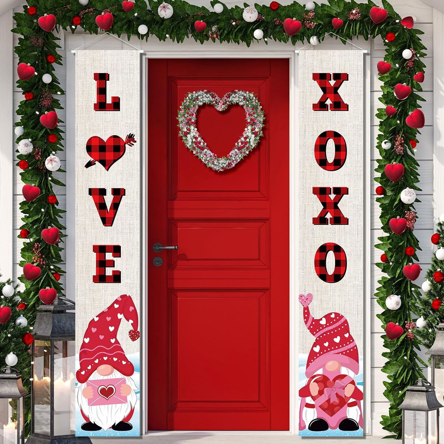 2 Pieces Valentine''s Day Decorations Door Banners Valentine Front ...