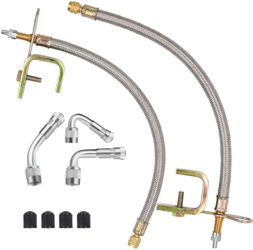 2 Pieces Valve Stem Extension Stainless Steel Tire Extender Braided ...