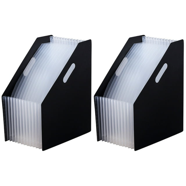 2 Pieces Vertical Folder Multipurpose File Rack Desktop Telescopic ...