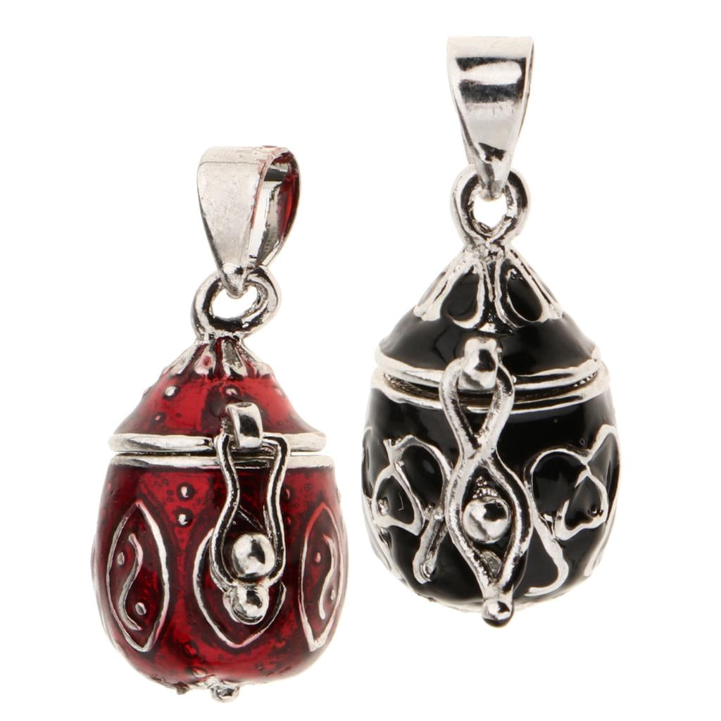 2 Pieces Vintage Enamel Memorial Jewelry Ash Funeral Cremation Urn ...