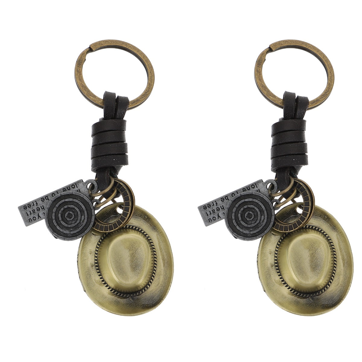 Hytrove Cowboy Hat Key Ring Alloy Girls Students Men Women 2Pcs 4.0x1 ...