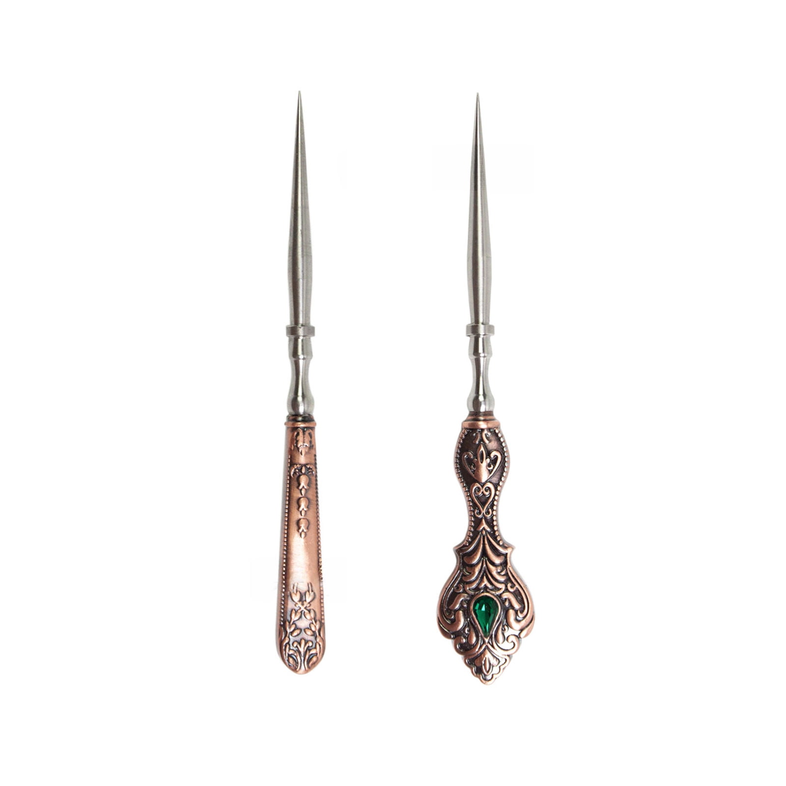 2 Pieces Vintage Sewing Awls Metal Sewing Awl Tool Ergonomic Grip for ...