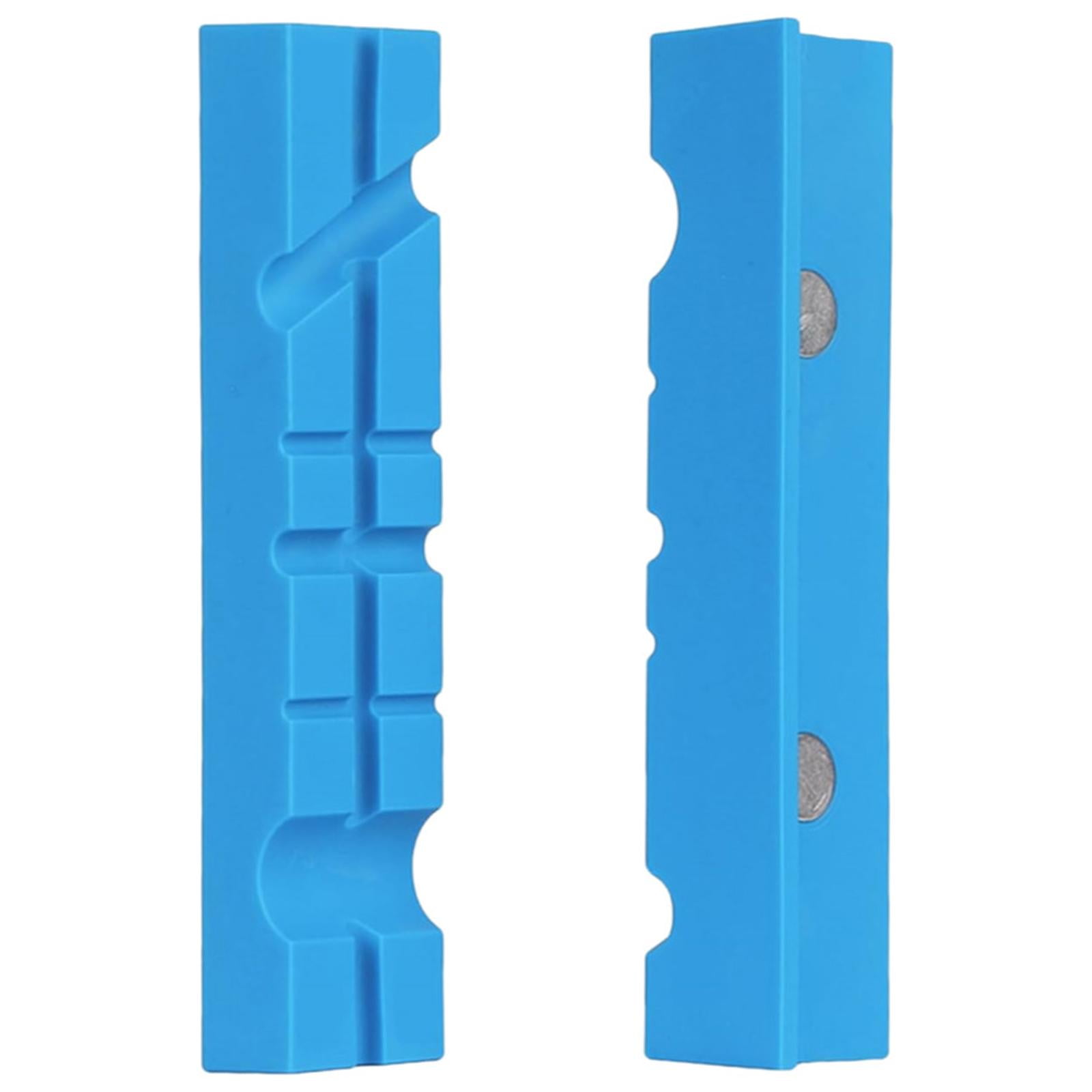 2 Pieces Vise Jaw Pad Vice Jaw Covers Bench Jaw Caps Multi Groove ...