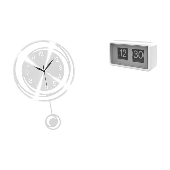 2 Pieces Wall Clock Flip Desk Clock Auto Flip Clock Acrylic Large ...