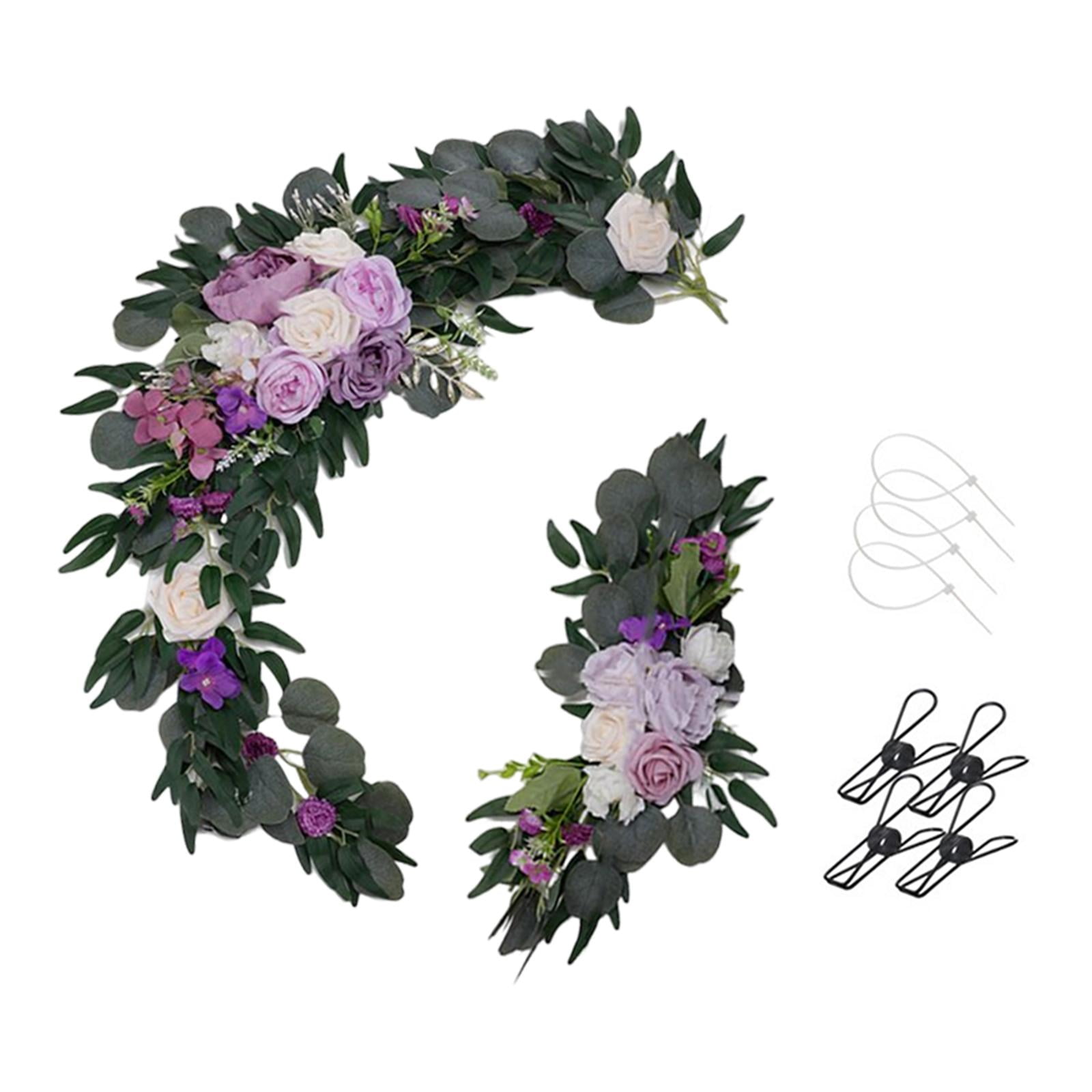 2 Pieces Wedding Arch Flowers Wreath Decor Garlands Wedding Arrangement ...