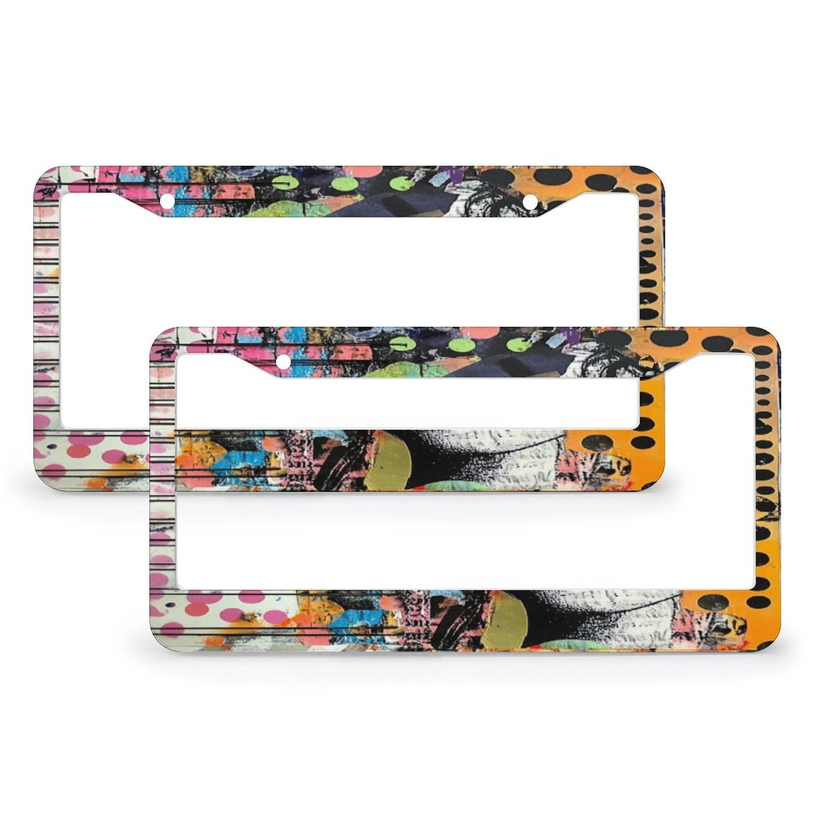 2 Pieces Whimsical Girl License Plate Frames Abstract Little Girl ...