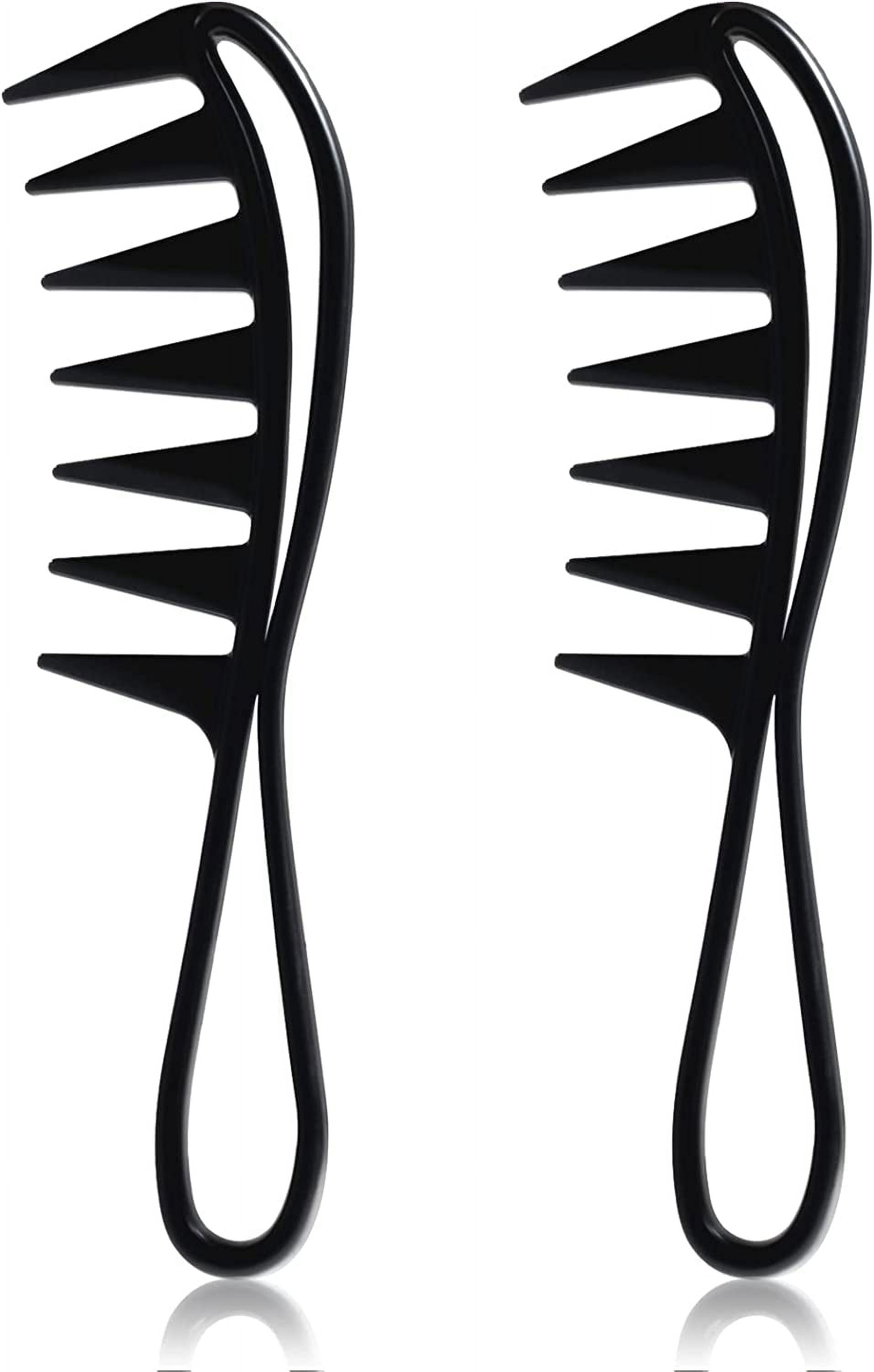 2 Pieces Wide Tooth Combs with Handle, Curl Comb Hairstyle Comb Wide ...