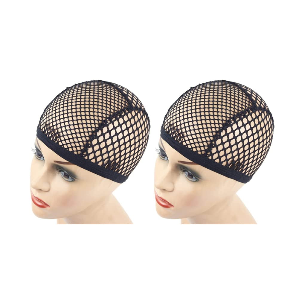 2 Pieces Wig Caps Black Stretchable Crochet Wig Cap Mesh Wig Cap for ...