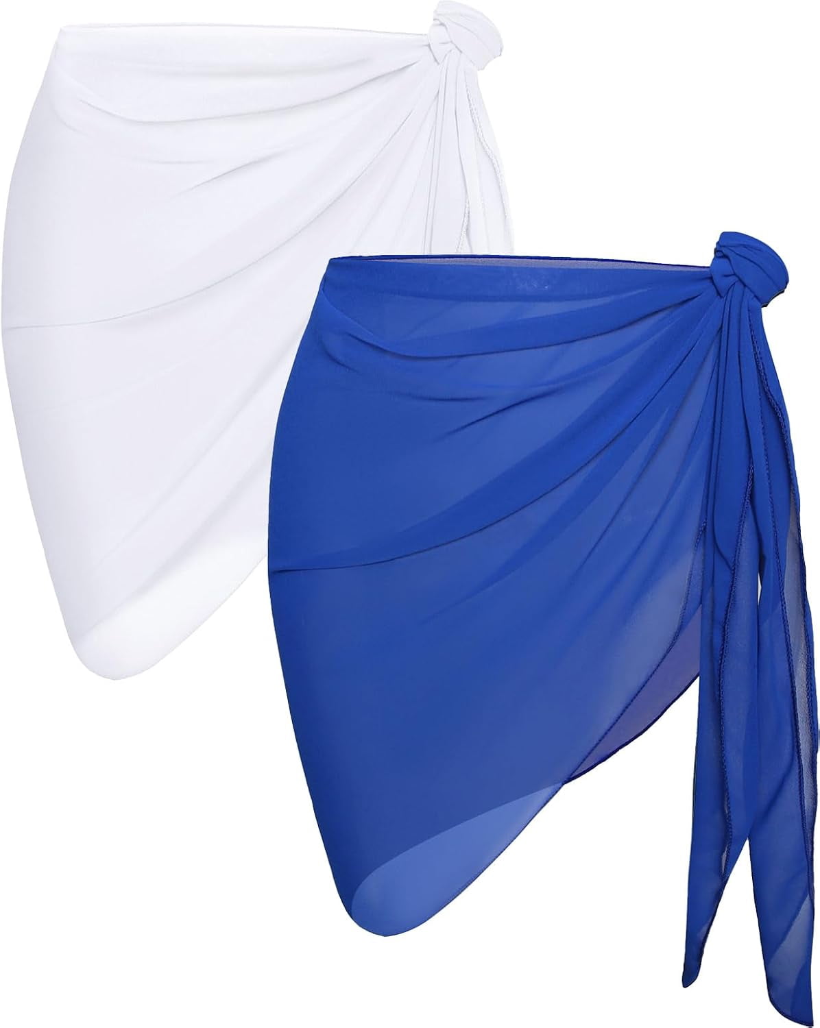 2 Pieces Women Beach Sarong Bathing Suit Wrap Skirt Sheer Bikini ...