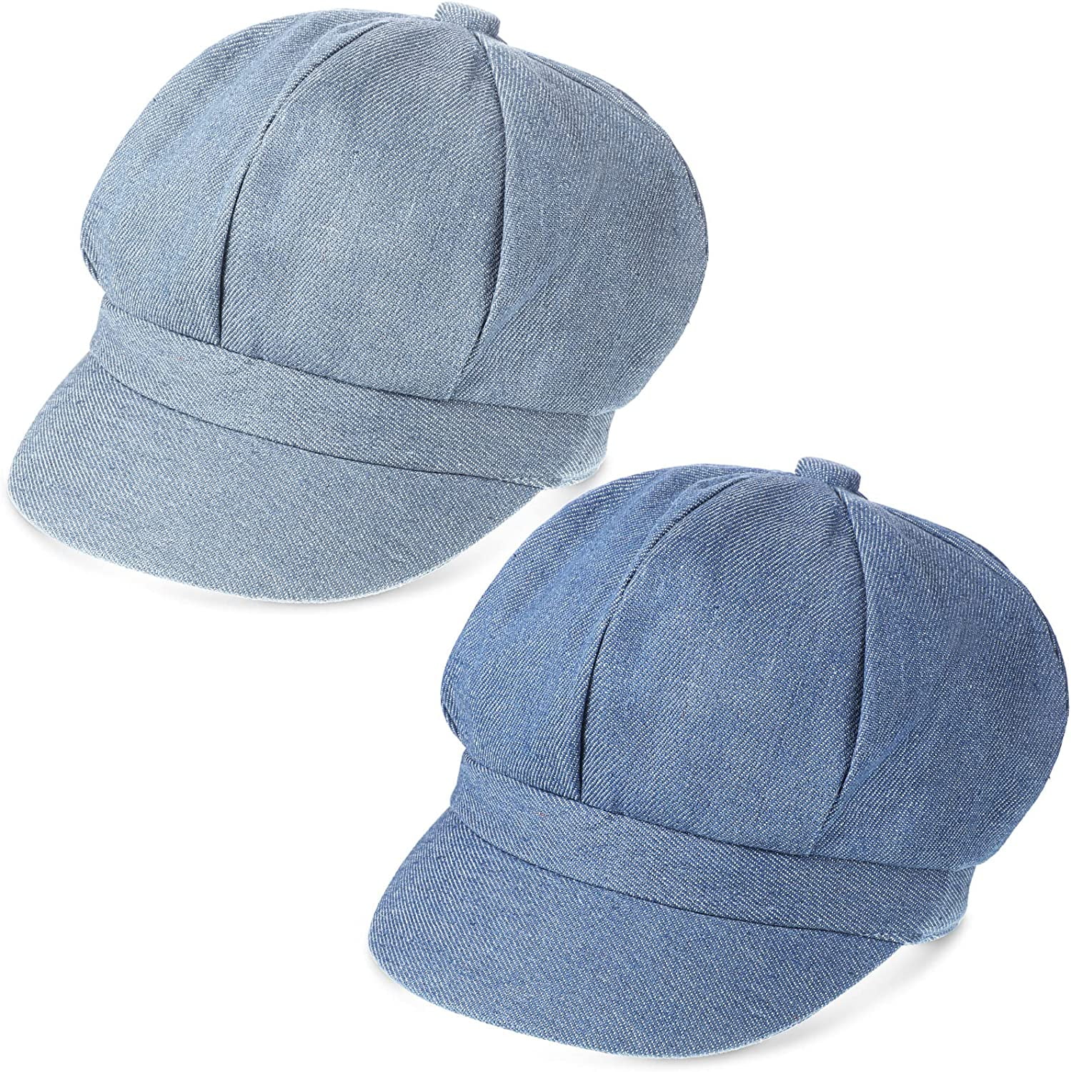 2 Pieces Women Newsboy Cap Visor Beret Hats Soft 8 Panels Vintage ...