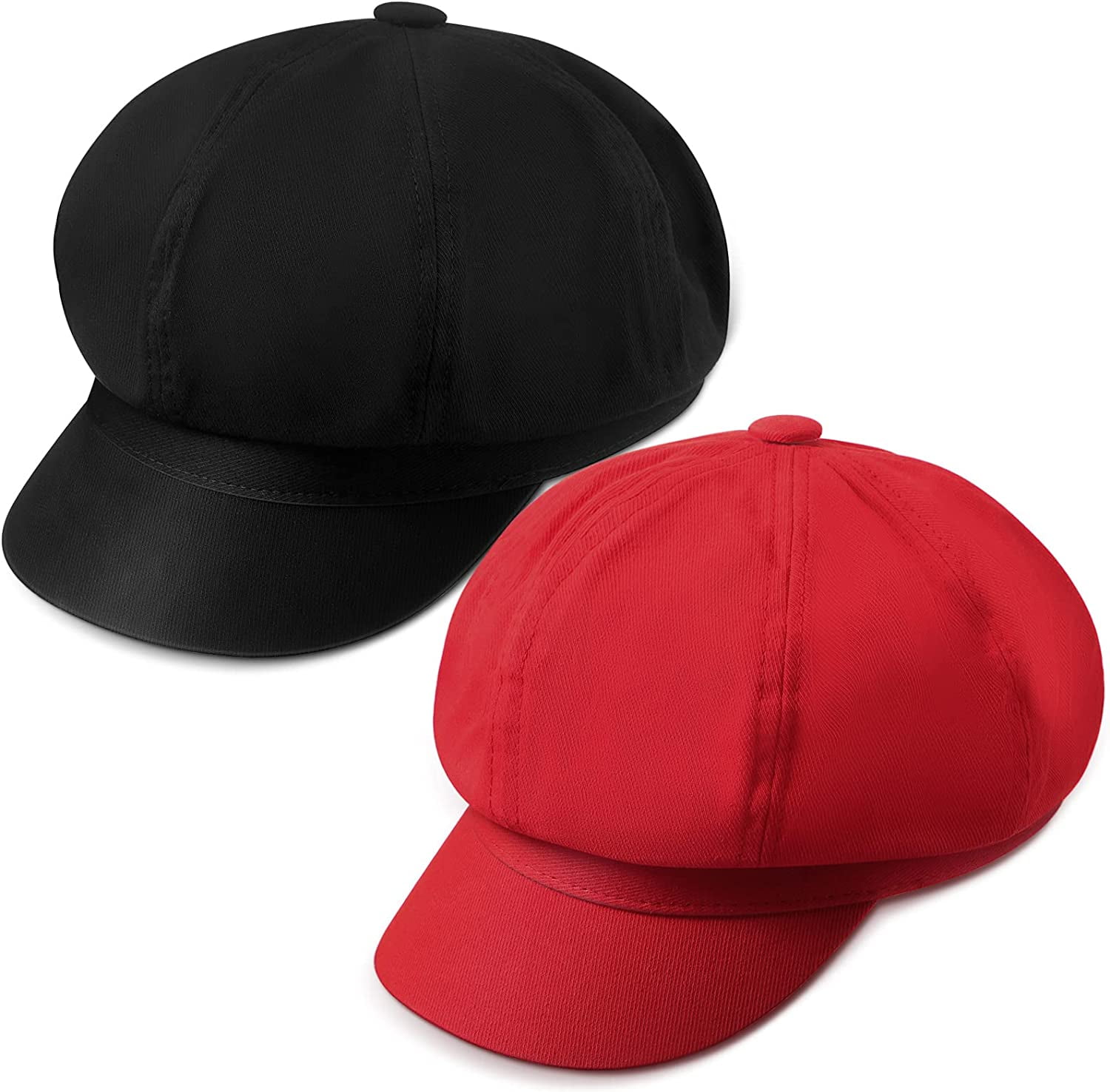 2 Pieces Women Newsboy Cap Visor Beret Hats Soft 8 Panels Vintage ...