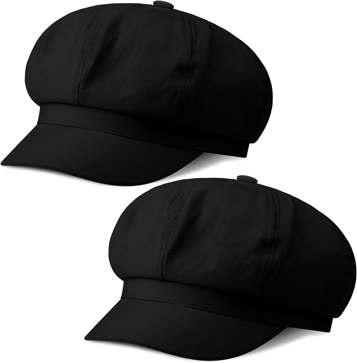 2 Pieces Women Newsboy Cap Visor Beret Hats Soft 8 Panels Vintage ...