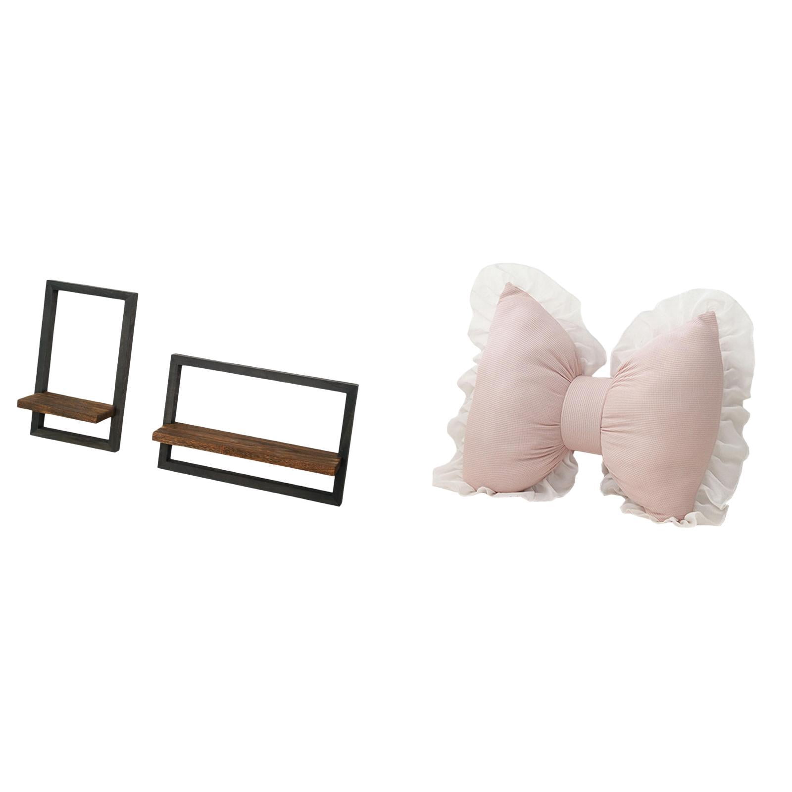 2 Pieces Wooden Floating Shelves Wall Storage Shelves Wood Wall Shelves ...