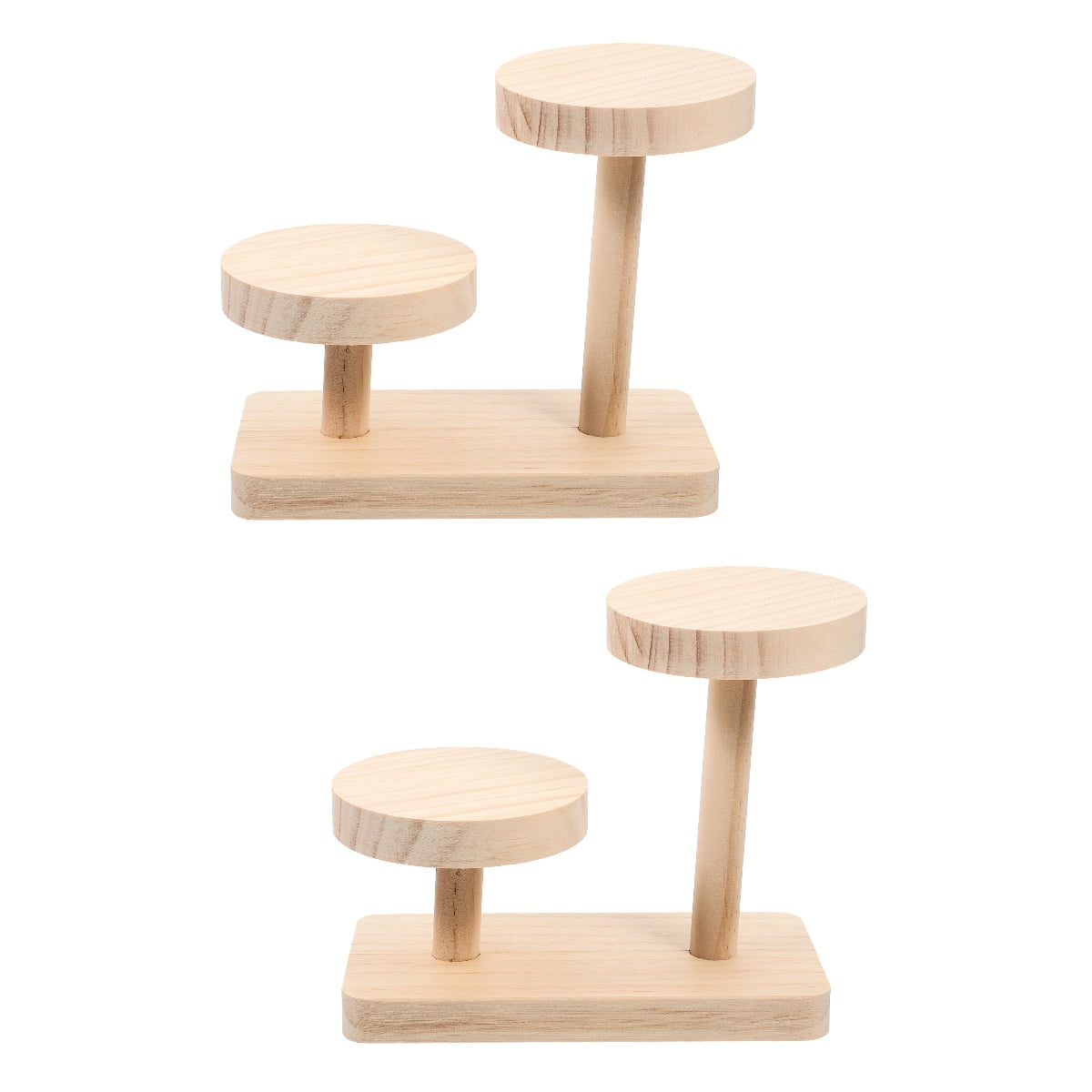 2 Pieces Wooden Multi-layer Display Rack Display Shelf Jewlery Jewelry ...